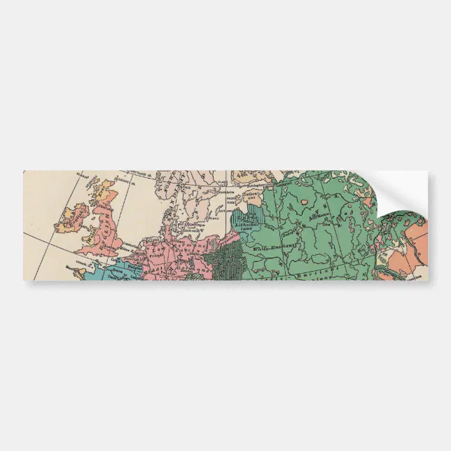 Vintage Travel Map Bumper Sticker | Zazzle