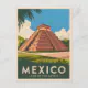 Vintage Travel Mexico Aztec Pyramid Retro Graphic Postcard | Zazzle