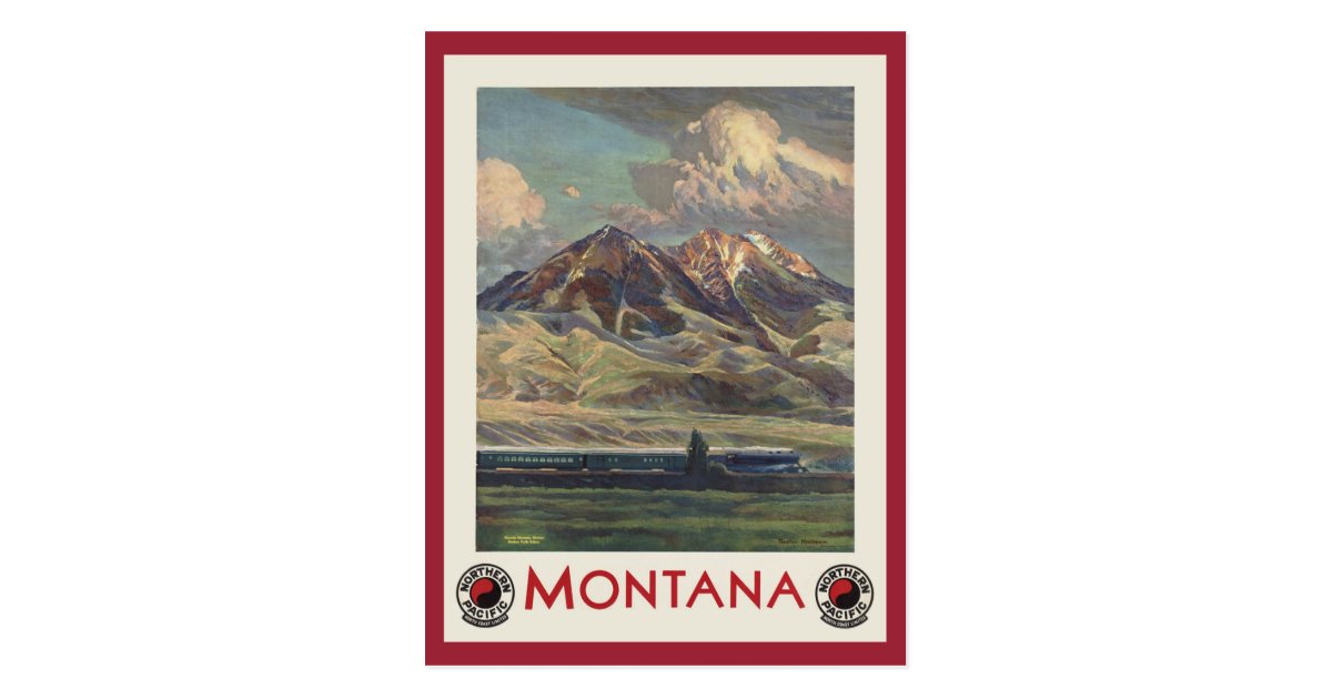Vintage Travel Montana by Train Postcard | Zazzle.com