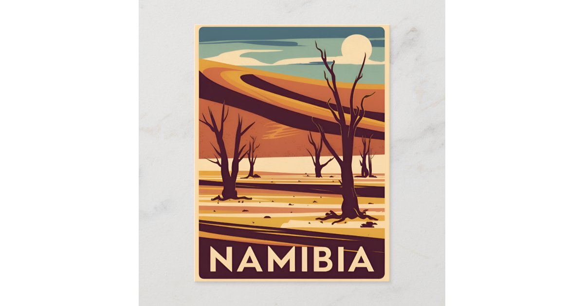 Vintage Travel Namibia Africa Retro Graphic Postcard | Zazzle