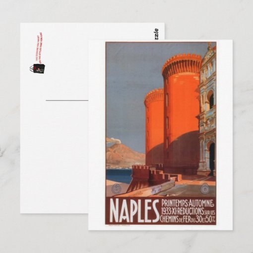 Vintage travel Naples , Rome - Postcard | Zazzle