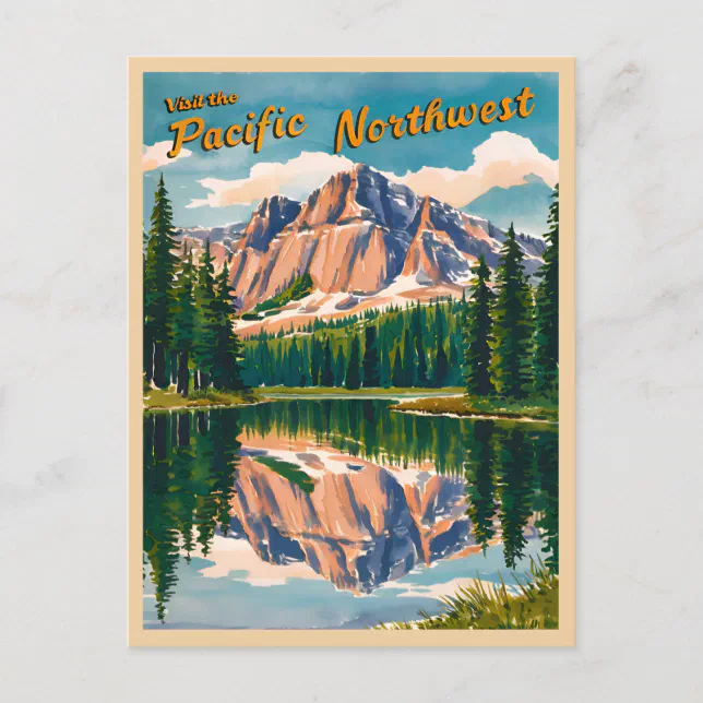 Vintage Travel Pacific Northwest Retro Scenic Postcard | Zazzle