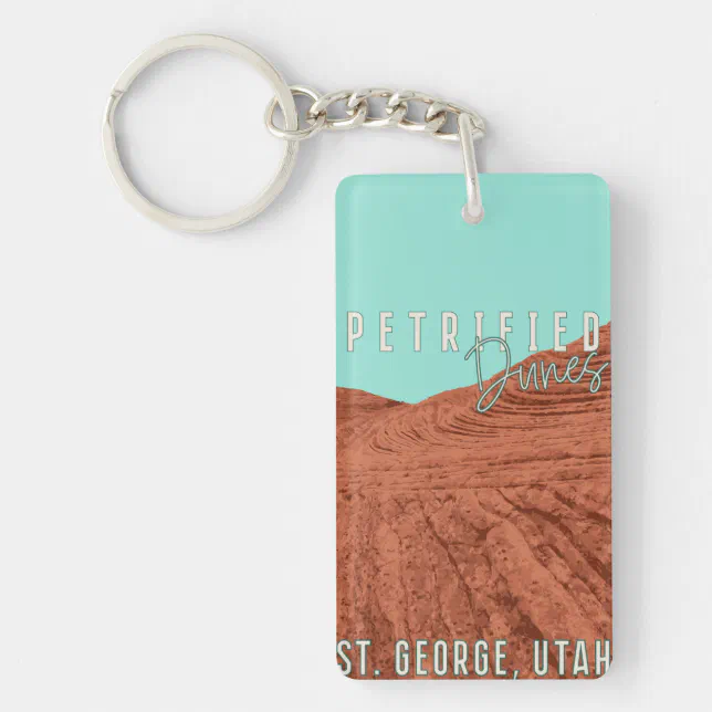 Vintage Travel Petrified Dunes Utah rock formation Keychain | Zazzle
