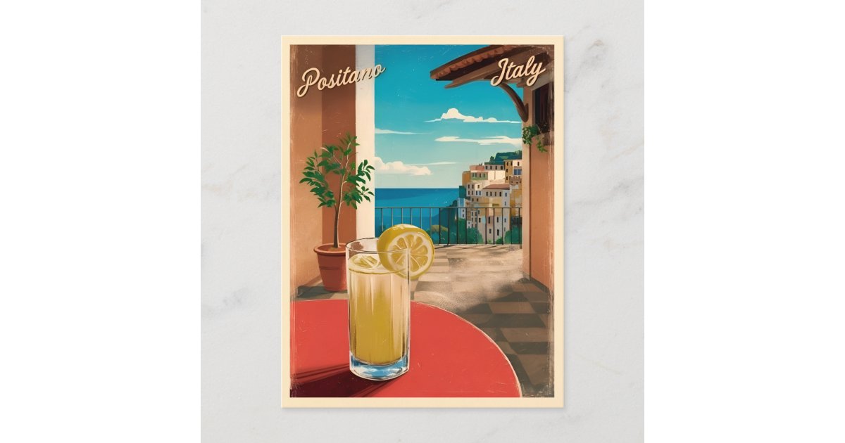 Vintage Travel Positano Italy Retro Scenic Postcard | Zazzle