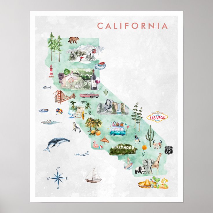 Vintage Travel Postcard | California Poster | Zazzle