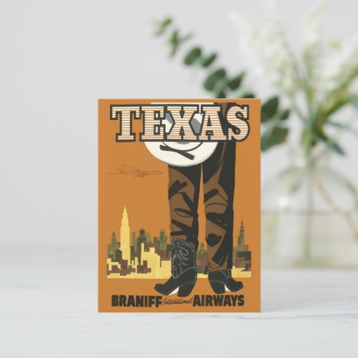 Vintage Travel Postcard Texas (updated design) | Zazzle