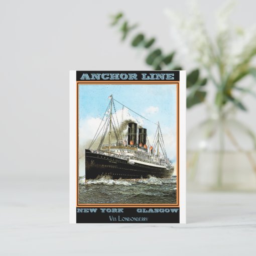 Vintage Travel Poster: Anchor Line Postcard | Zazzle