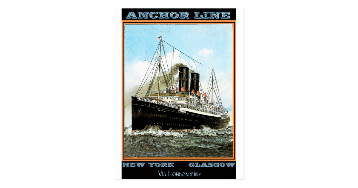 Vintage Travel Poster: Anchor Line Postcard | Zazzle.com