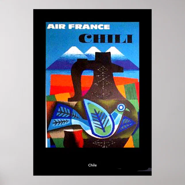 Vintage Travel Poster Chile Print | Zazzle