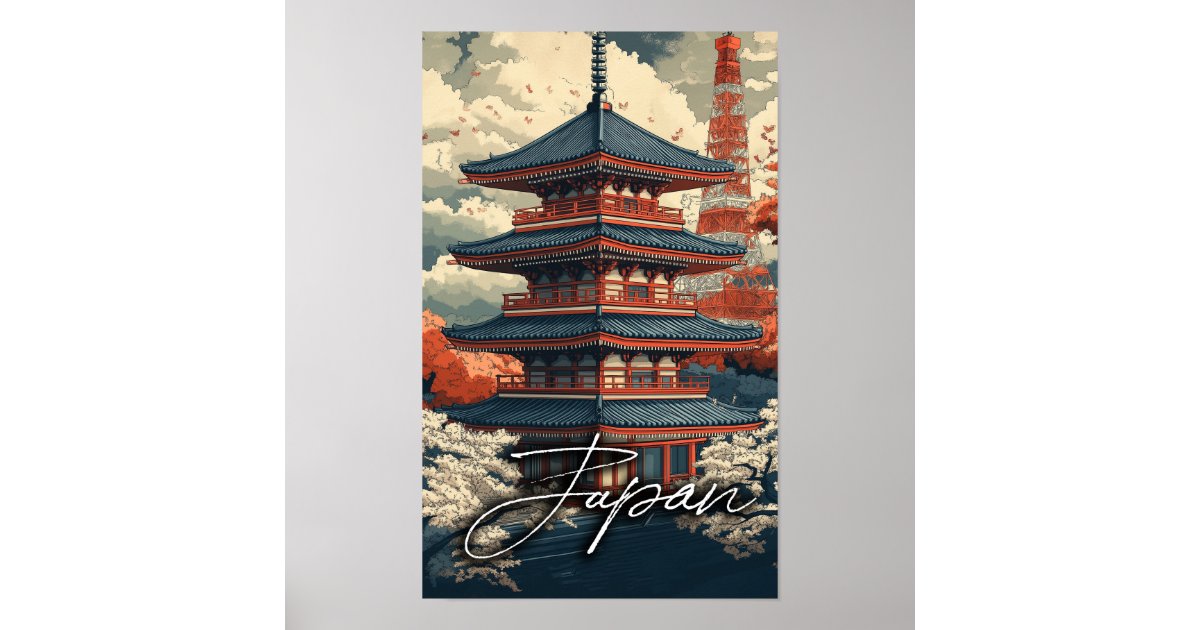 Vintage Travel Poster: Explore the Allure of Japan Poster | Zazzle