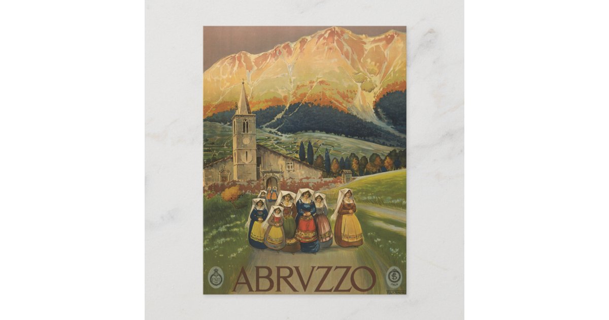 Vintage Travel Poster For Abruzzo, Italy. Postcard | Zazzle