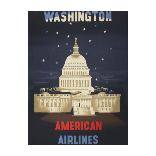 Vintage Travel Poster For American Airlines Canvas Print | Zazzle
