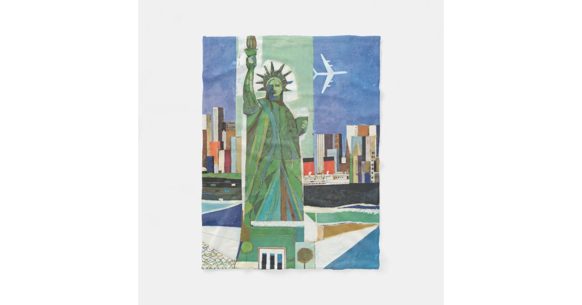 Vintage Travel Poster For American Airlines Fleece Blanket | Zazzle
