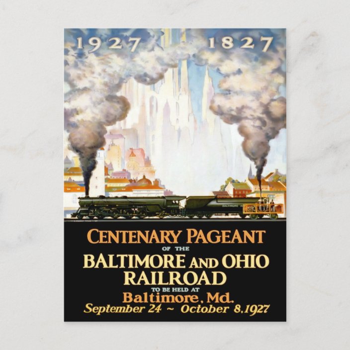 Vintage Travel Poster For Baltimore Railroad Postc Postcard | Zazzle.com