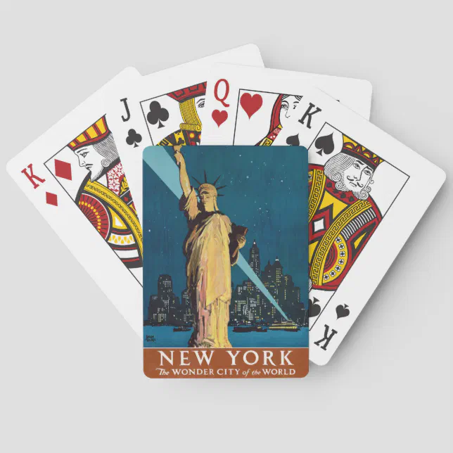 Vintage Travel Poster For New York Poker Cards | Zazzle