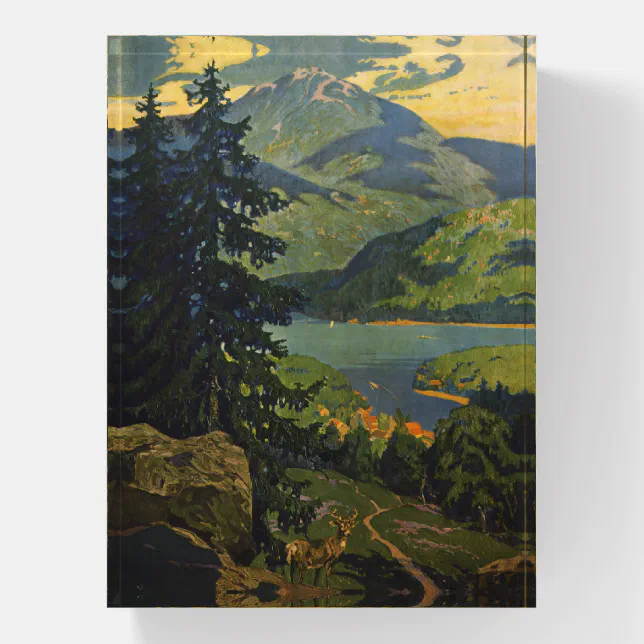Vintage Travel Poster For The Adirondack Mountains Paperweight | Zazzle