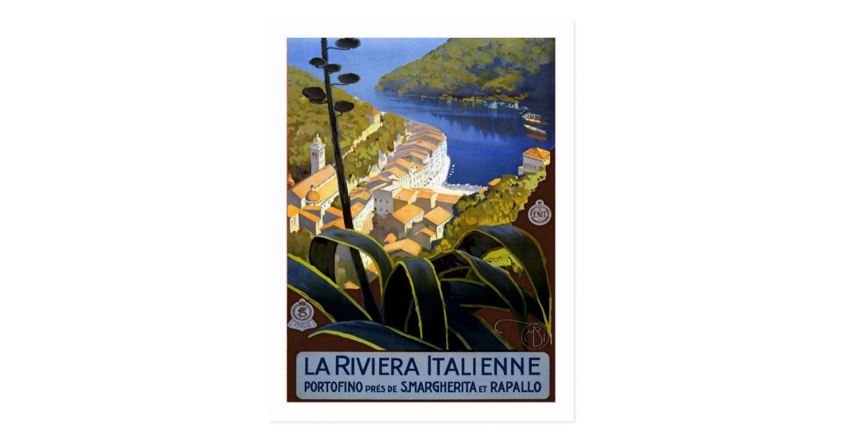 Vintage Travel Poster,Italian Riviera Postcard | Zazzle.com
