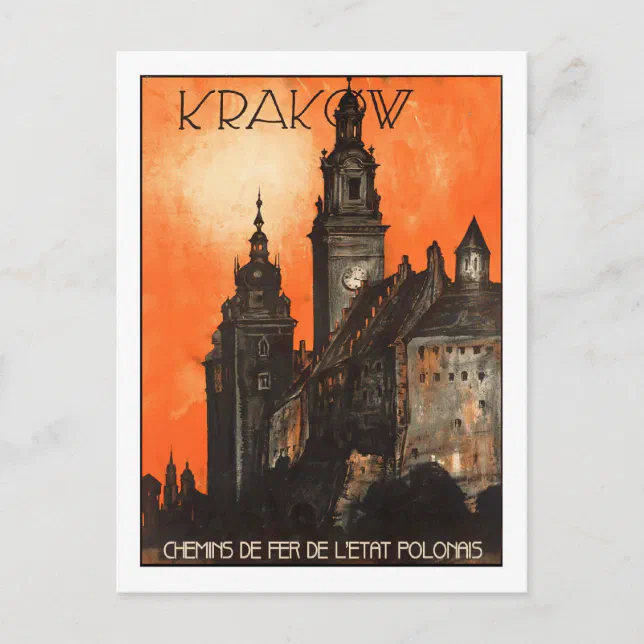 Vintage Travel Poster,Krakow Postcard | Zazzle