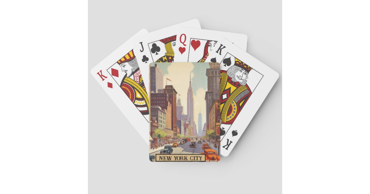 Vintage Travel Poster New York City Poker Cards | Zazzle