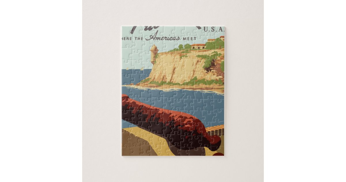 Vintage Travel Poster Puerto Rico Jigsaw Puzzle | Zazzle