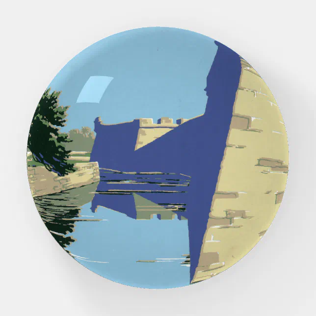 Vintage Travel Poster Showing Fort Marion Paperweight | Zazzle