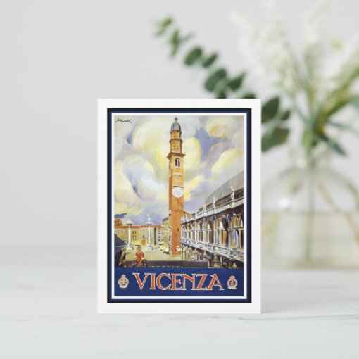 Vintage Travel Poster,Vicenza Postcard | Zazzle