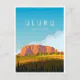 vintage travel retro Uluru Australia Australie Postcard | Zazzle
