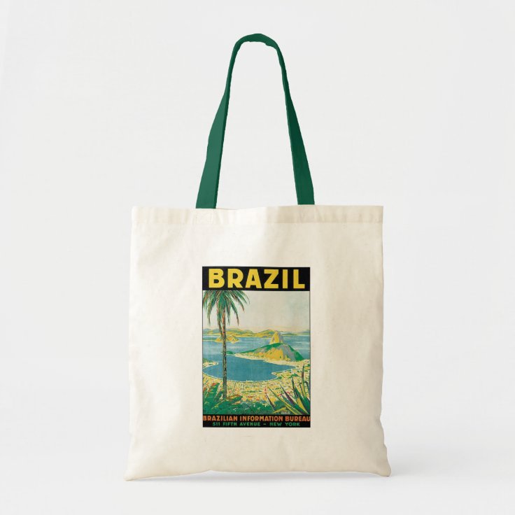 Vintage Travel Rio de Janeiro Brazil Coastal Beach Tote Bag | Zazzle