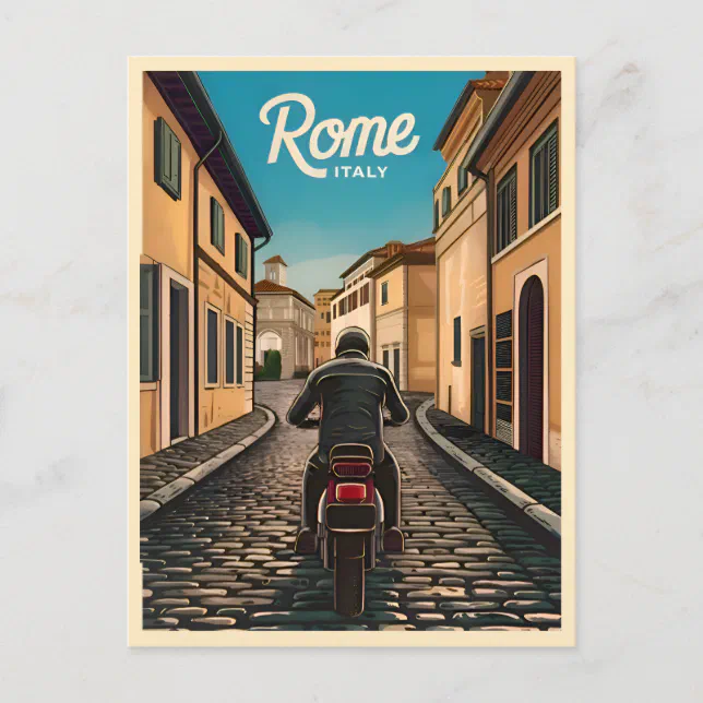 Vintage Travel Rome Italy Retro Graphic Postcard | Zazzle
