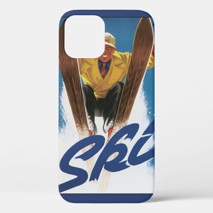 Vintage Travel, Sports Skier Skiing in Winter Snow Case-Mate iPhone ...