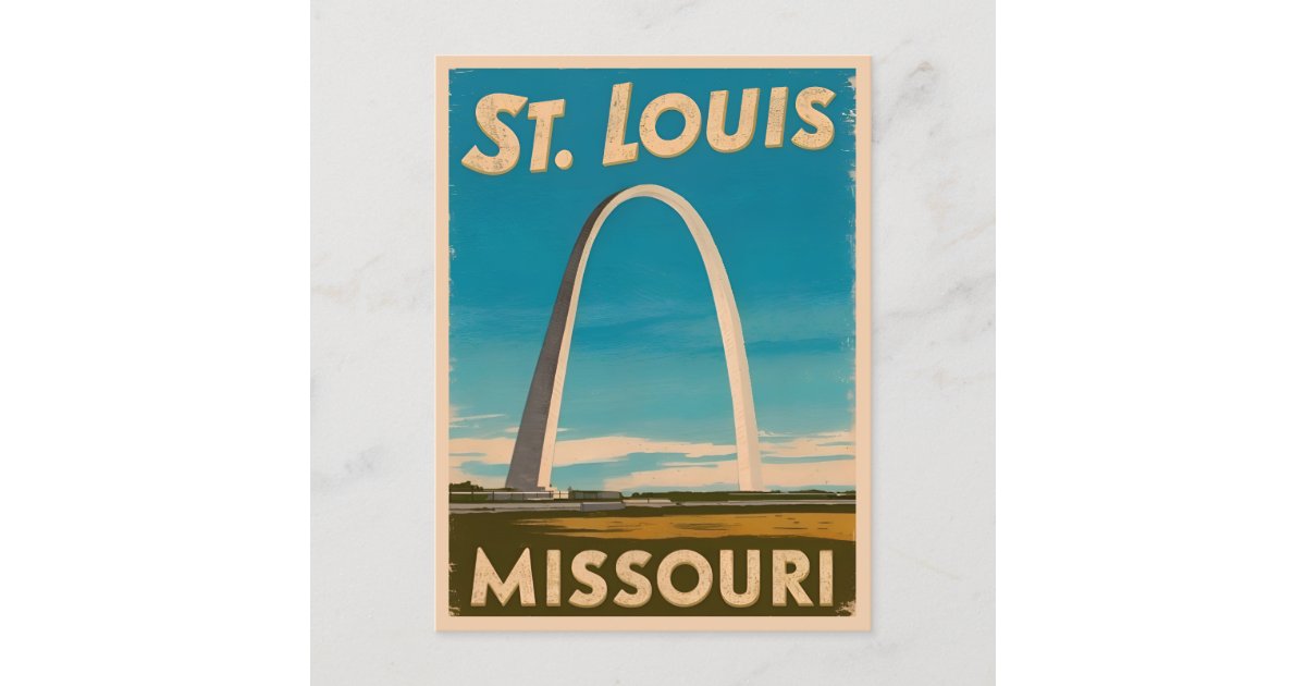 Vintage Travel St Louis Gateway Arch Retro Scenic Postcard | Zazzle