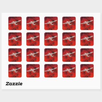 Vintage Travel Stickers Plane Airplane Prop FW Wht | Zazzle