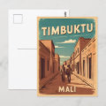 Vintage Travel Timbuktu Mali Africa Retro Graphic Postcard | Zazzle