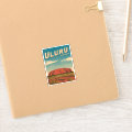 Vintage Travel Uluru Australia Retro Scenic Sticker | Zazzle