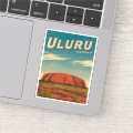 Vintage Travel Uluru Australia Retro Scenic Sticker | Zazzle