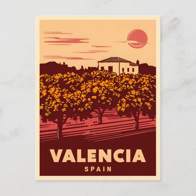 Vintage Travel Valencia Spain Retro Landscape Postcard | Zazzle