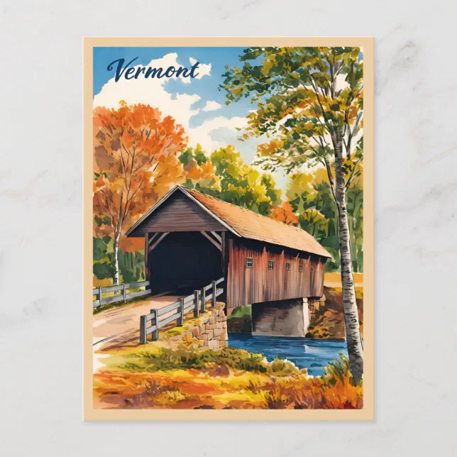 Vintage Travel Vermont Landscape Retro Scenic Postcard | Zazzle