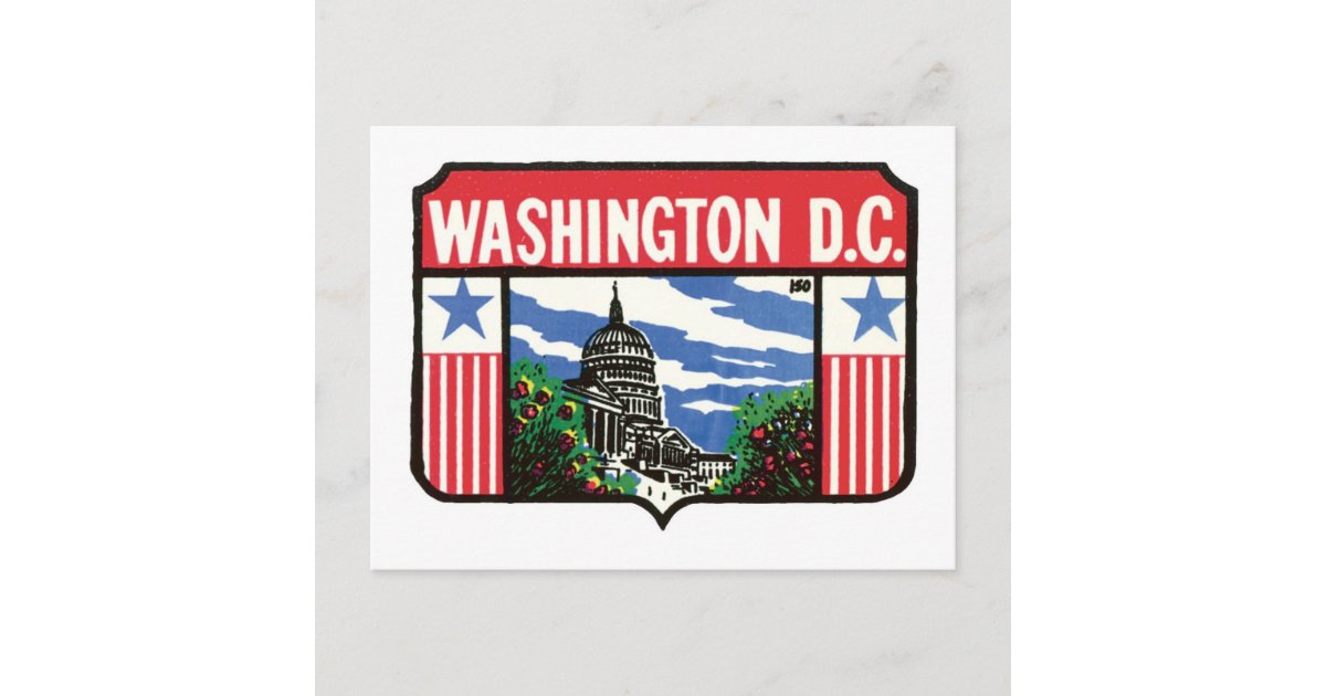 Vintage Travel Washington D.C. State Label Art Postcard | Zazzle
