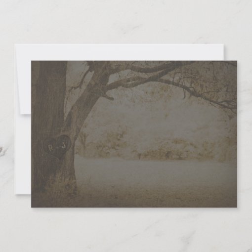 Vintage Tree Carving Wedding Invitation | Zazzle