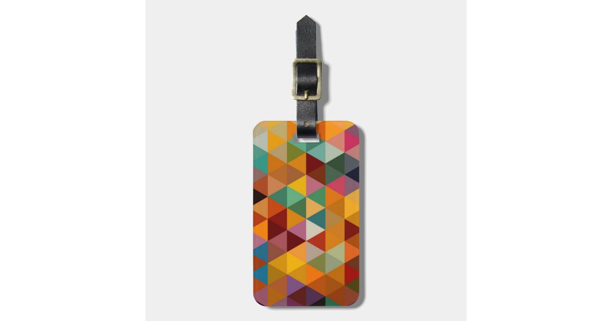 Vintage Triangles Pattern Background. Luggage Tag | Zazzle