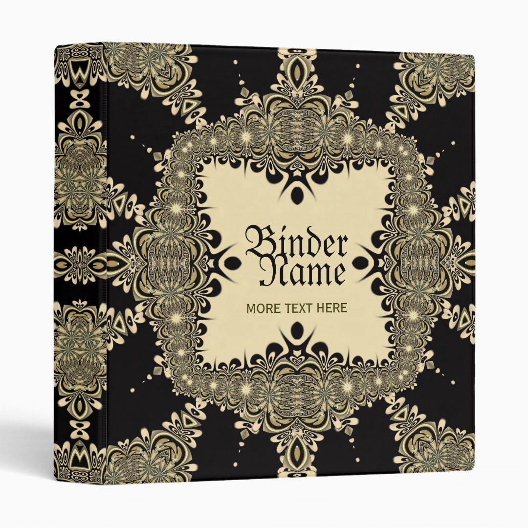 Vintage Tribal Tattoo Decorative Gold Black Binder | Zazzle