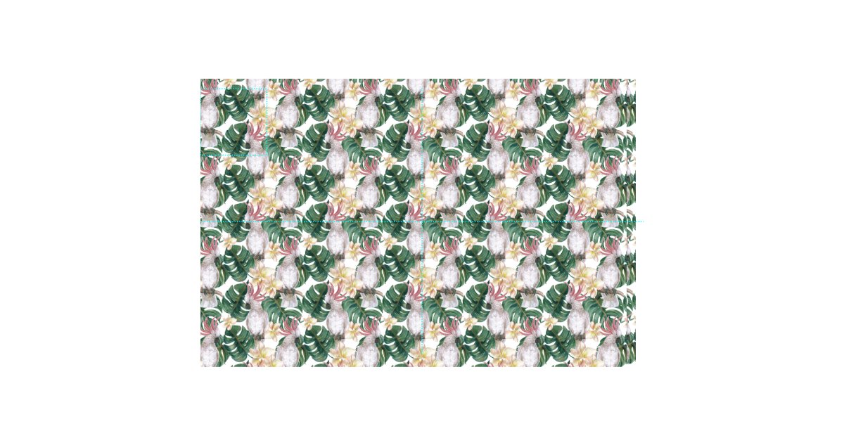Vintage tropical cockatoo flower fabric | Zazzle