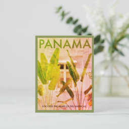 Vintage Tropical Panama Travel Postcard | Zazzle