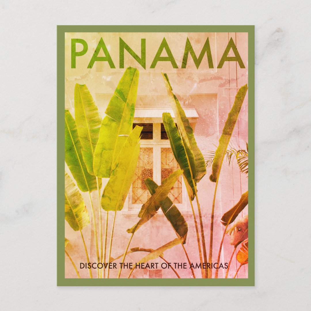Vintage Tropical Panama Travel Postcard | Zazzle