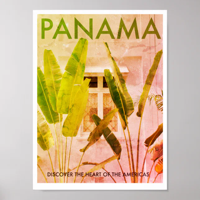 Vintage Tropical Panama Travel Poster | Zazzle