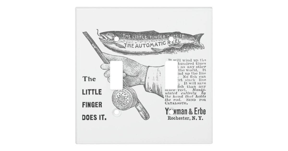 Vintage Trout Fishing Ad Circa 1890's Light Switch Cover | Zazzle