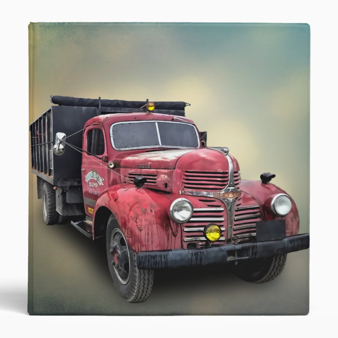 VINTAGE TRUCK BINDER | Zazzle