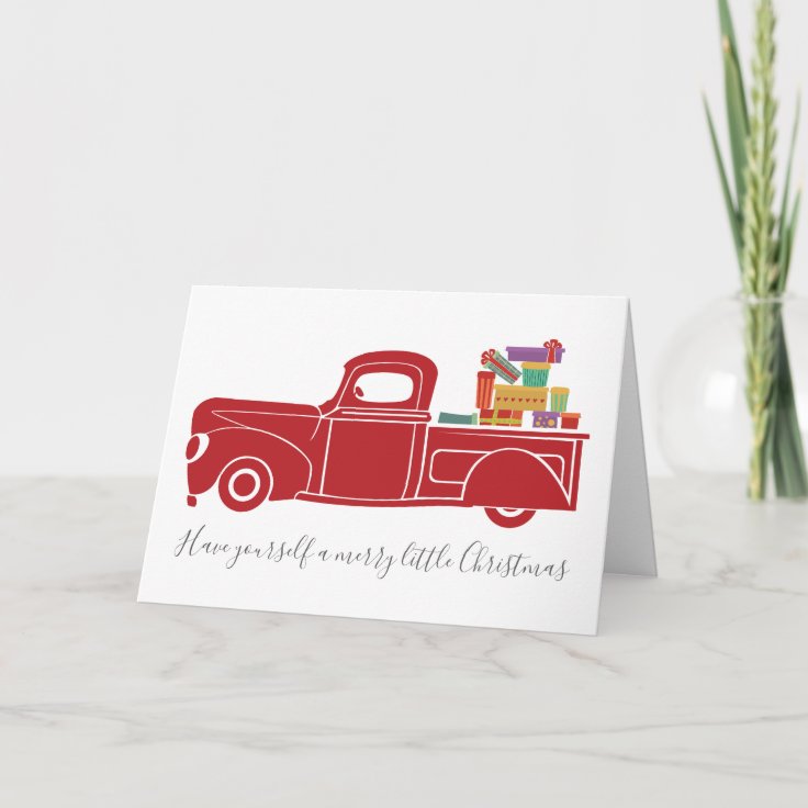 Vintage Truck Christmas Card | Zazzle
