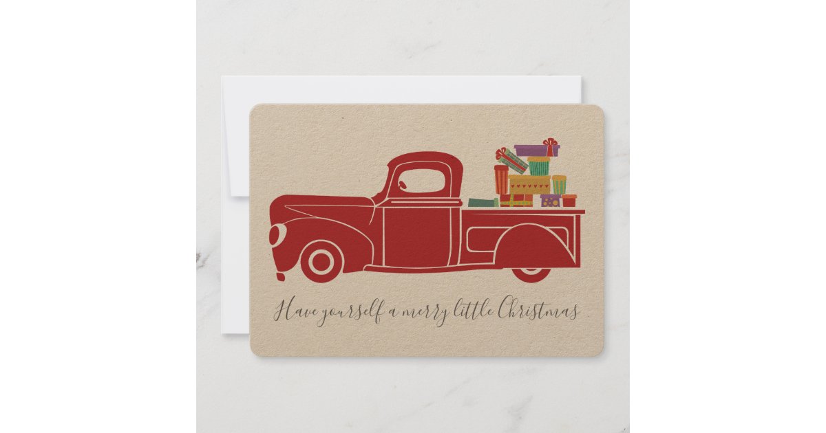 Vintage Truck Christmas Card | Zazzle