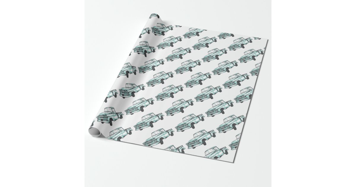 Vintage Truck Illustration Wrapping Paper | Zazzle
